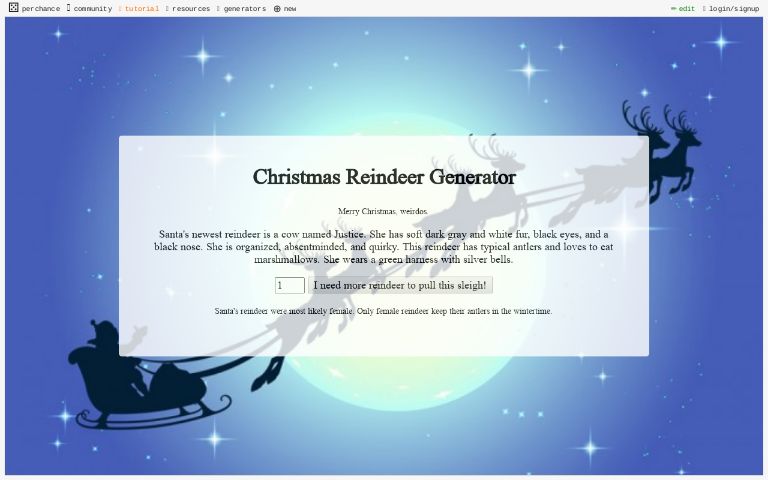 Christmas Reindeer Generator