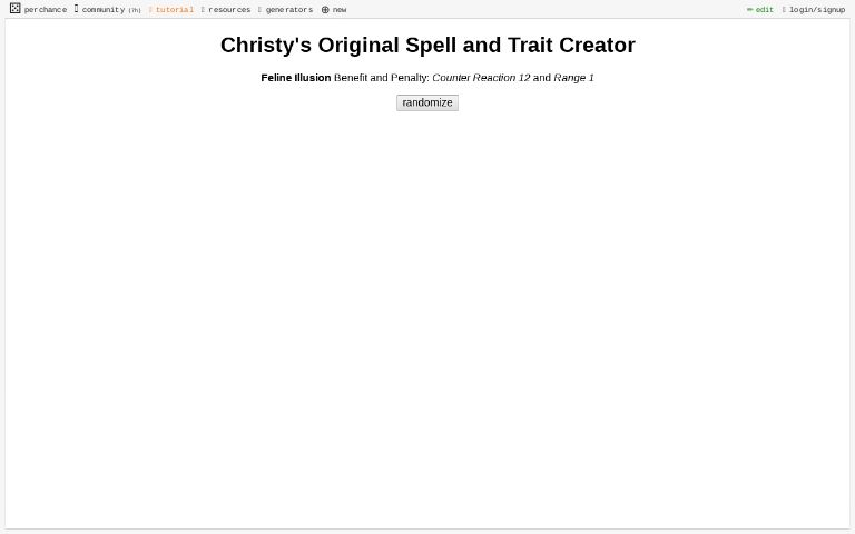 Christy's Original Spell and Trait Creator ― Perchance Generator