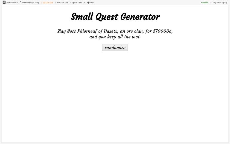 Cool and Simple Side Quests ― Perchance Generator