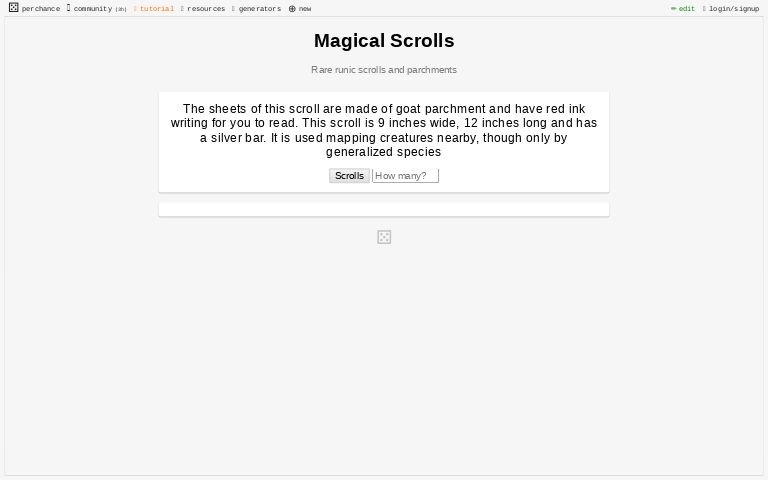 Magical Scrolls ― Perchance Generator