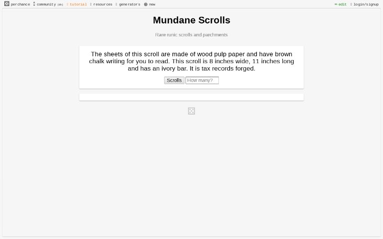 Mundane Scrolls ― Perchance Generator