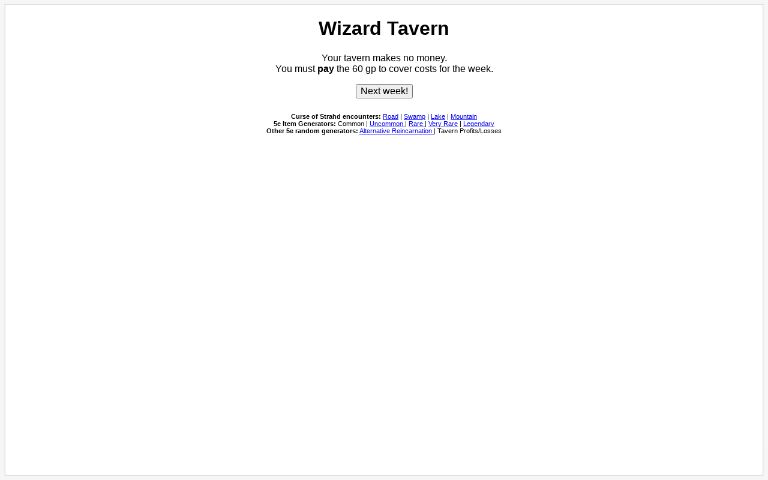 Wizard Tavern ― Perchance Generator