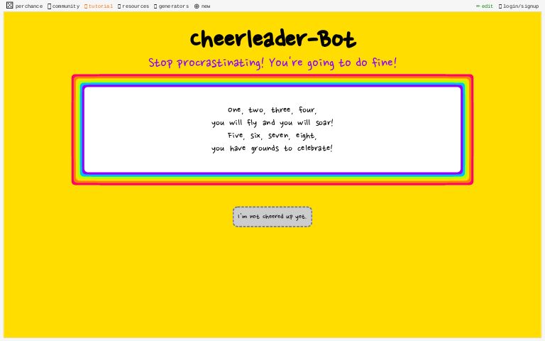 Cheerleader-Bot ― Perchance Generator