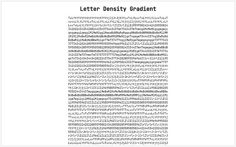 Letter Density Gradient ― Perchance Generator