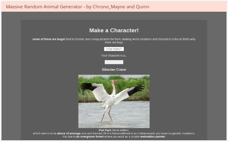 Make a Character! ― Perchance Generator