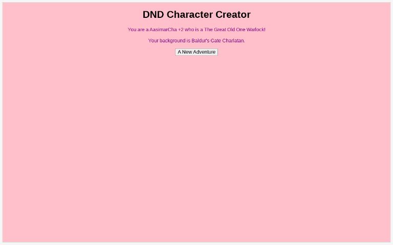DND Character Creator ― Perchance Generator