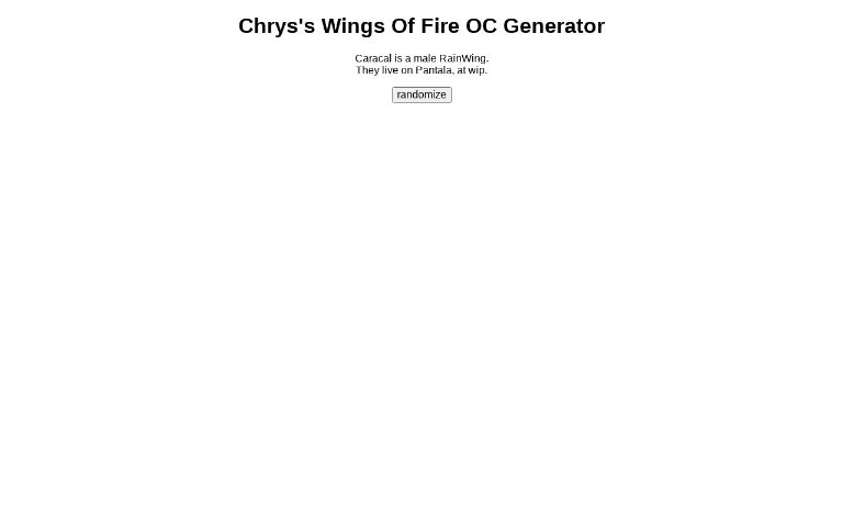 Chrys's Wings Of Fire OC Generator