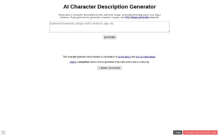 AI Character Description Generator