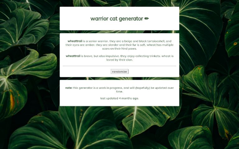 warrior cat generator ️