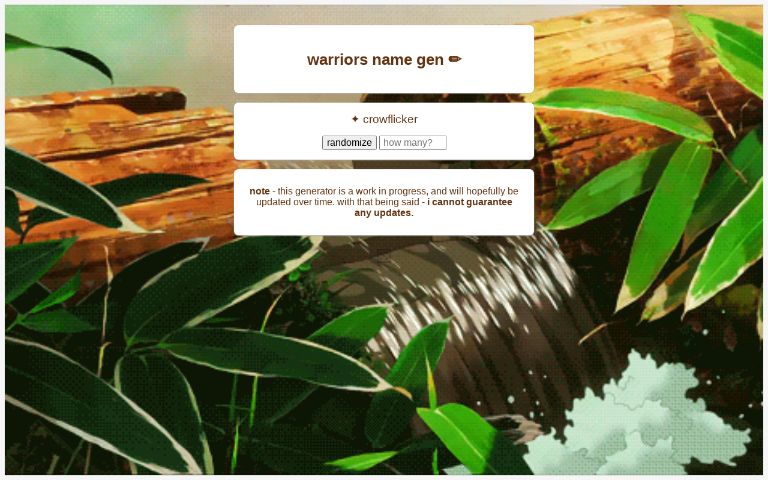 warriors name gen ️