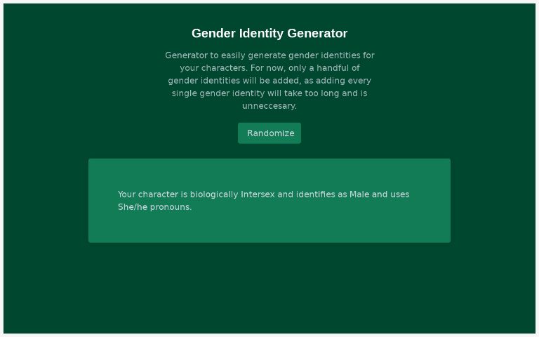 Gender Identity Generator
