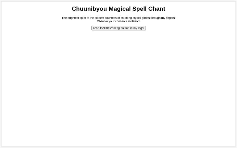 Chuunibyou Magical Spell Chant ― Perchance Generator