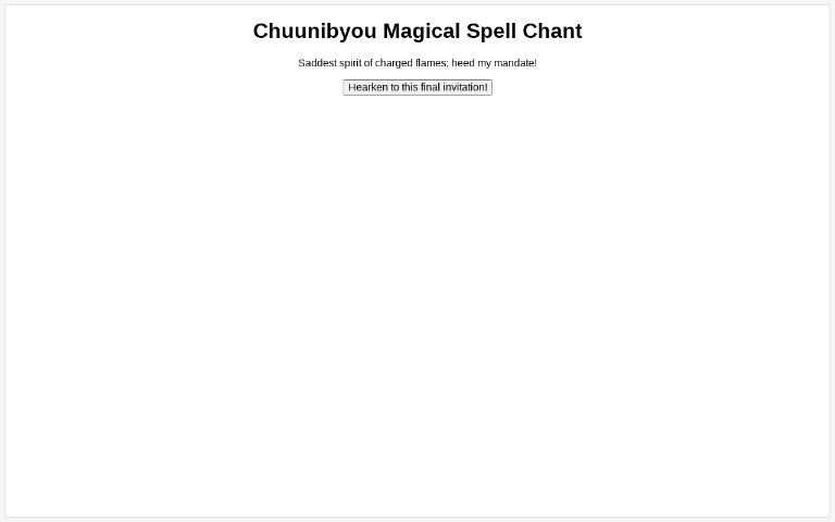 Chuunibyou Magical Spell Chant ― Perchance Generator