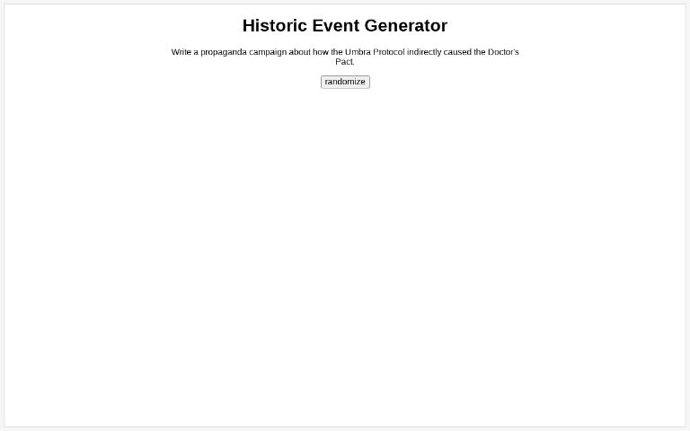 Historic Event Generator