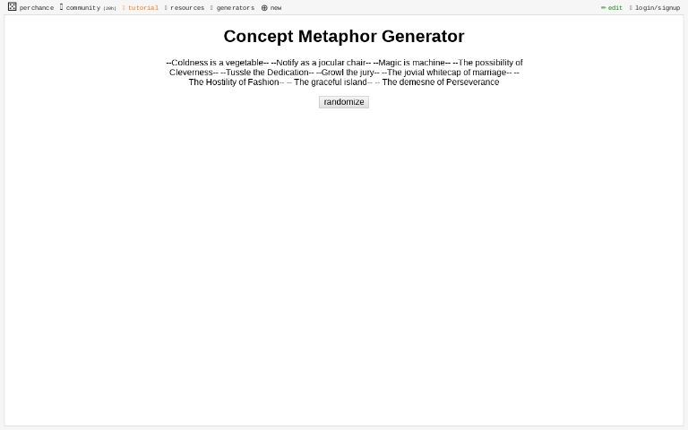 Concept Metaphor Generator
