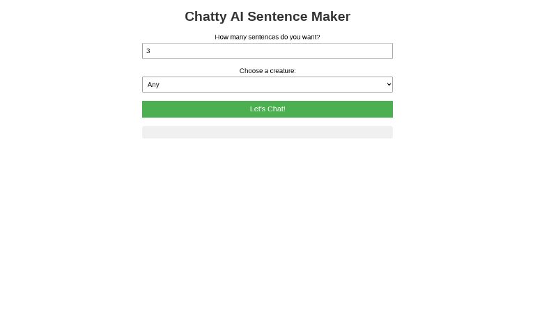Chatty AI Sentence Maker ― Perchance Generator