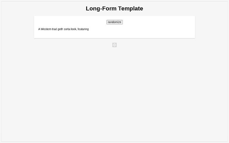 Long-Form Template ― Perchance Generator