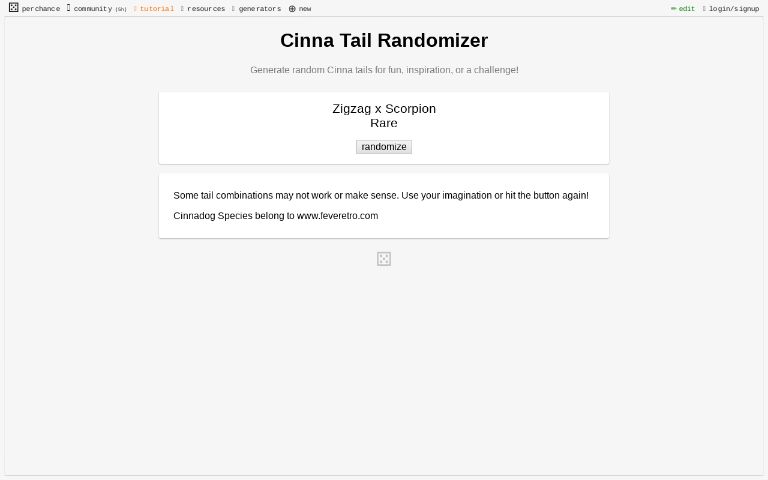 Cinna Tail Randomizer ― Perchance Generator
