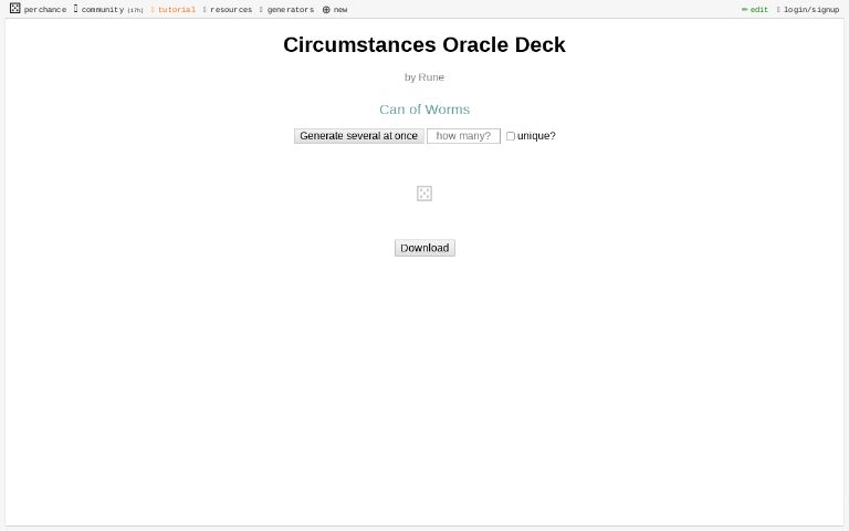 Circumstances Oracle Deck ― Perchance Generator