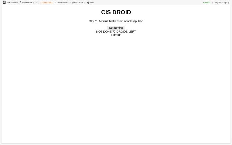 CIS DROID ― Perchance Generator