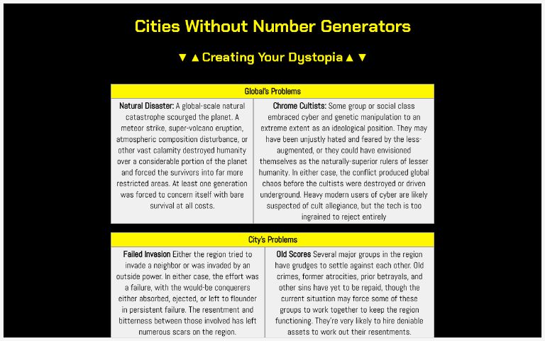 Cities Without Number Generators
