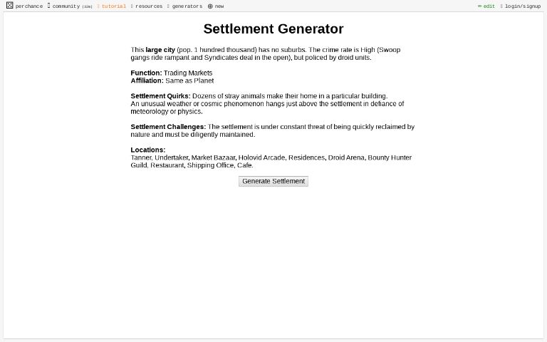 Settlement Generator