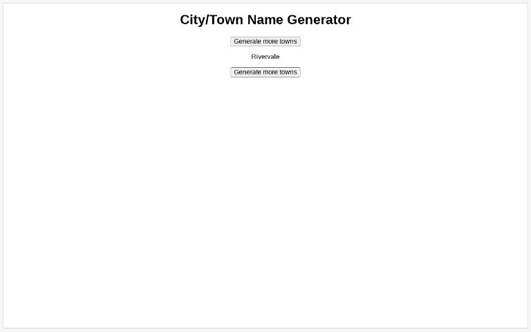 City/Town Name Generator