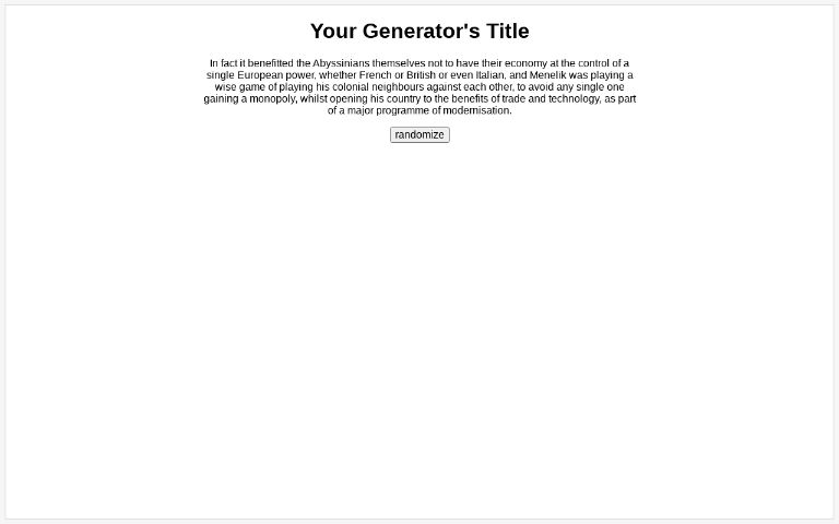 Minimal ― Perchance Generator