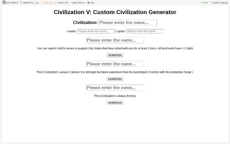 Civilization V: Custom Civilization Generator