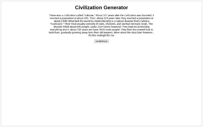 Civilization Generator