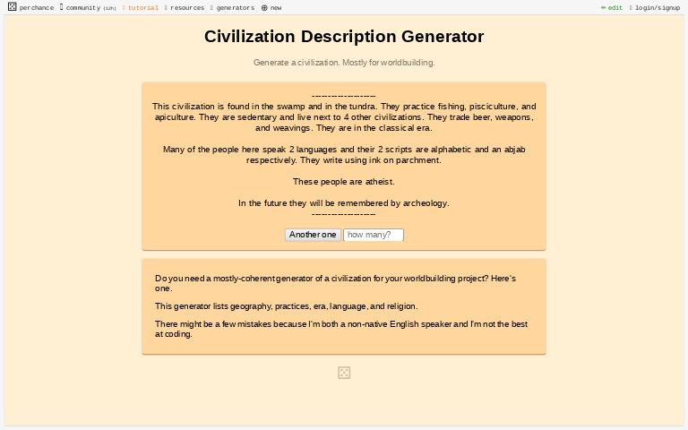 Civilization Description Generator