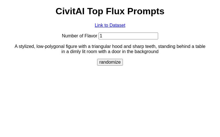 CivitAI Top Flux Prompts ― Perchance Generator