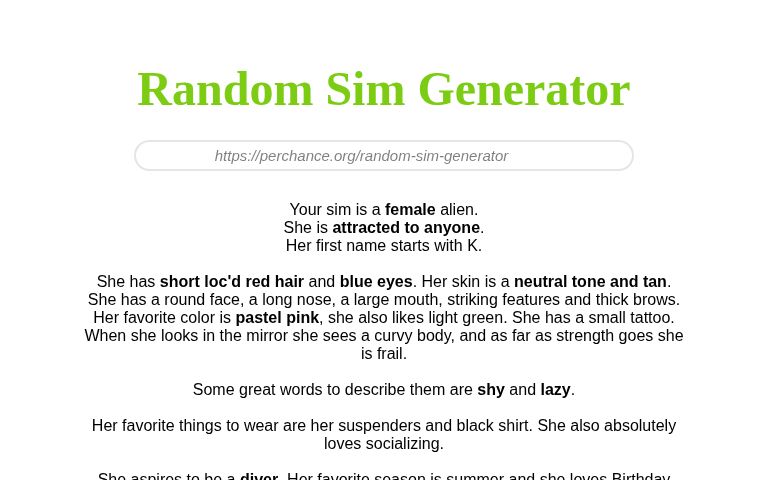 Random Sim Generator