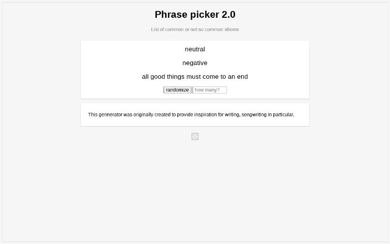 Phrase picker 2.0 ― Perchance Generator