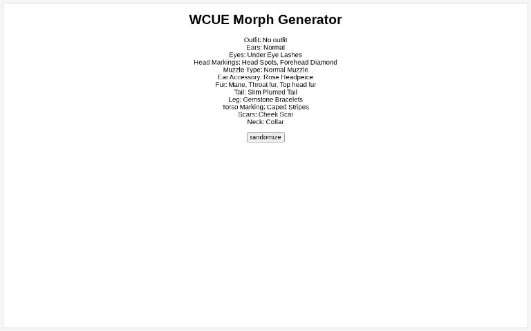WCUE Morph Generator