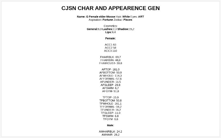 CJSN CHAR AND APPEARENCE GEN ― Perchance Generator