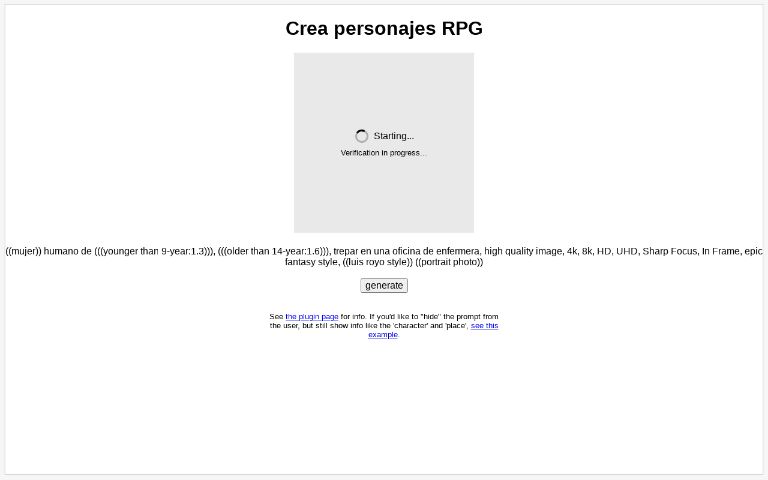 Crea personajes RPG ― Perchance Generator