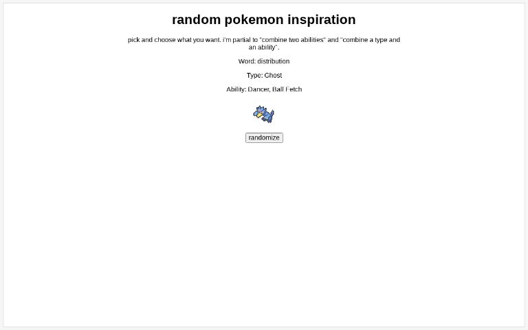 random pokemon inspiration ― Perchance Generator