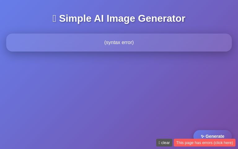 Simple AI Image Generator