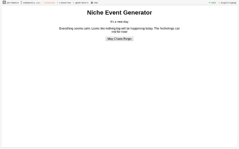 Niche Event Generator