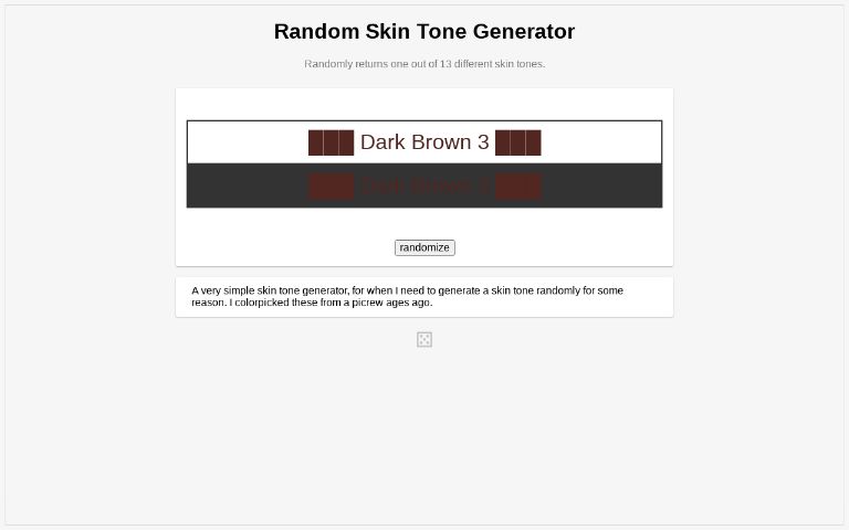 Random Skin Tone Generator