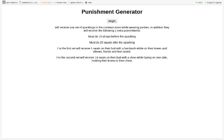 Punishment Generator