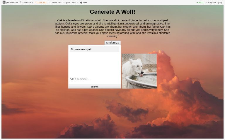 Generate A Wolf!