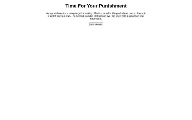 Time For Your Punishment ― Perchance Generator