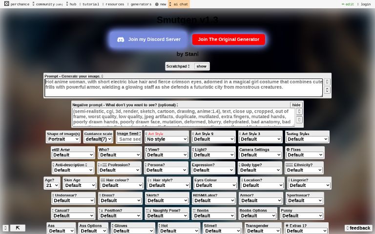 Smutgen v1.3 ― Perchance Generator