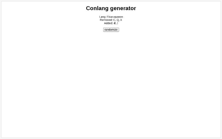 Conlang generator