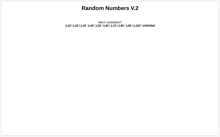 Random Numbers V.2 ― Perchance Generator