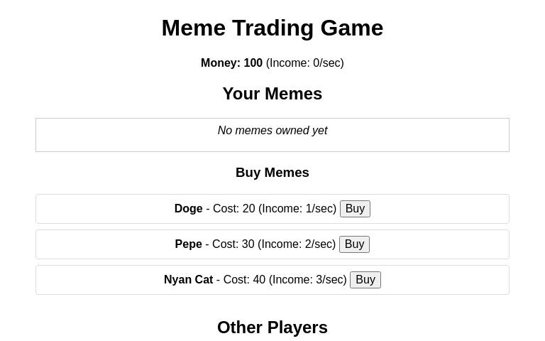 Meme Trading Game ― Perchance Generator