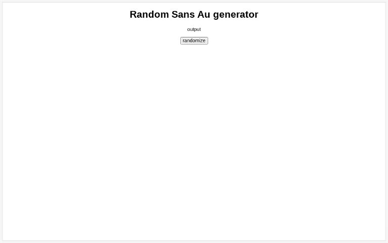 Random Sans Au generator