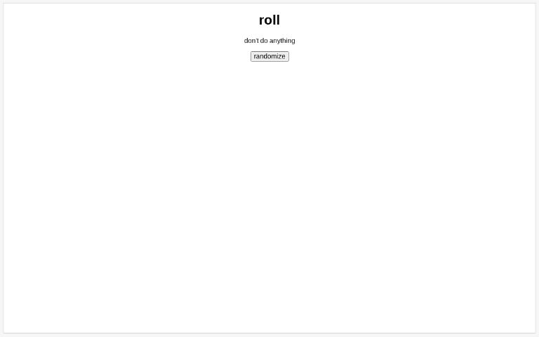 roll ― Perchance Generator